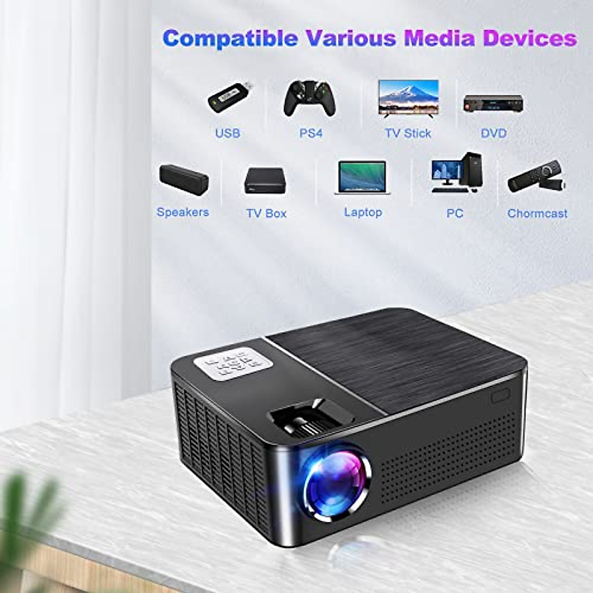 5G WiFi Bluetooth Projector, Full HD Native 1080P Projector 10000 Lumens Support 4K,Zoom,Keystone Correction,Compatible w/ TV Stick, iOS, Android,Laptop[Carrying Bag Included]