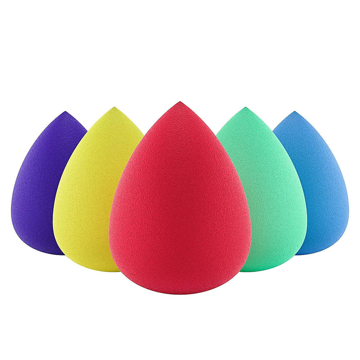 Zenda Naturals Makeup Sponge - Set of 5 Beauty Blender Sponges, Applicator for Face Powder, Foundation, Liquid Cosmetics, Cream, Primer - Egg-Shape Blending Wedges for Flawless Techniques