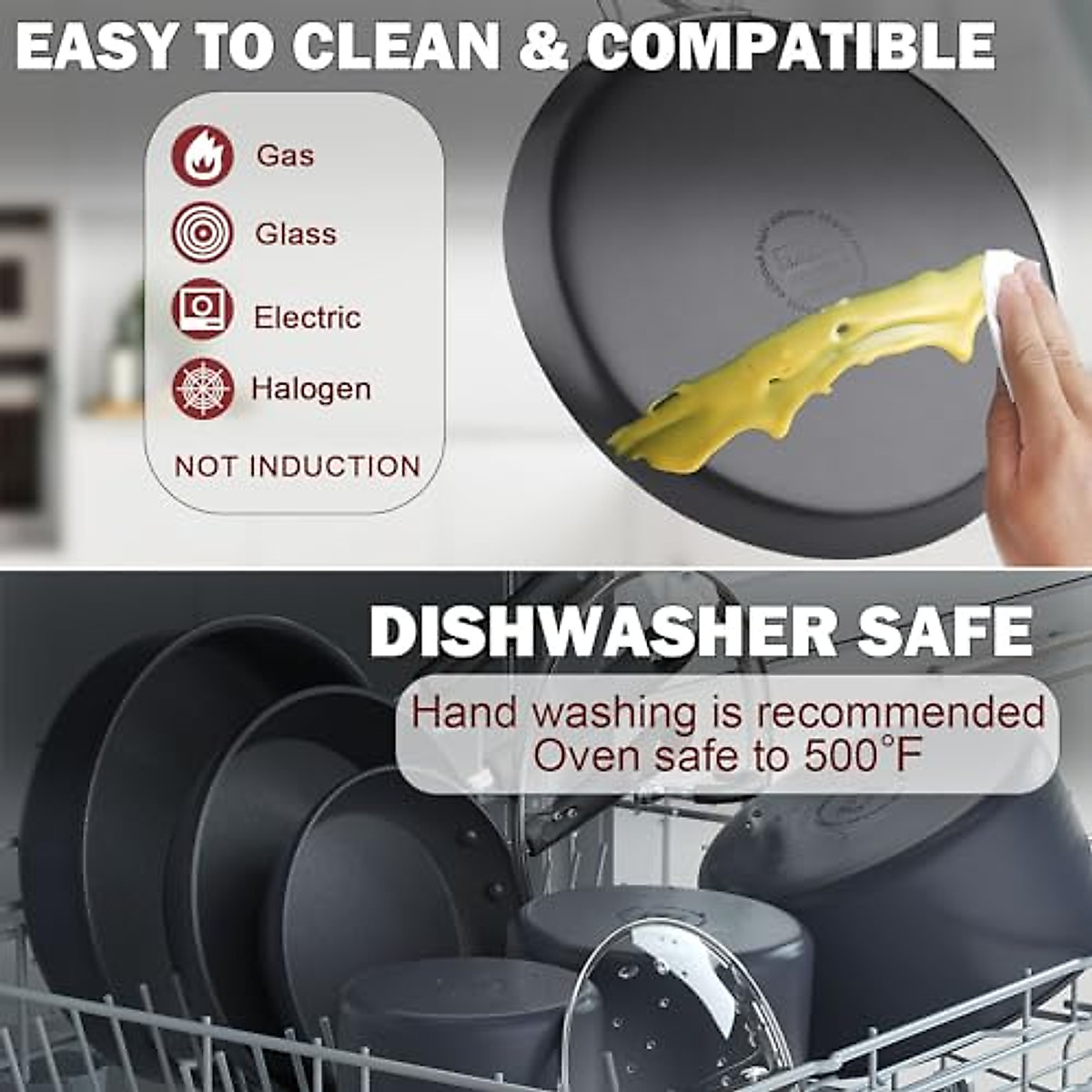 Cooks Standard Nonstick Hard Anodized 9.5-inch 24cm Crepe Griddle Pan, Black