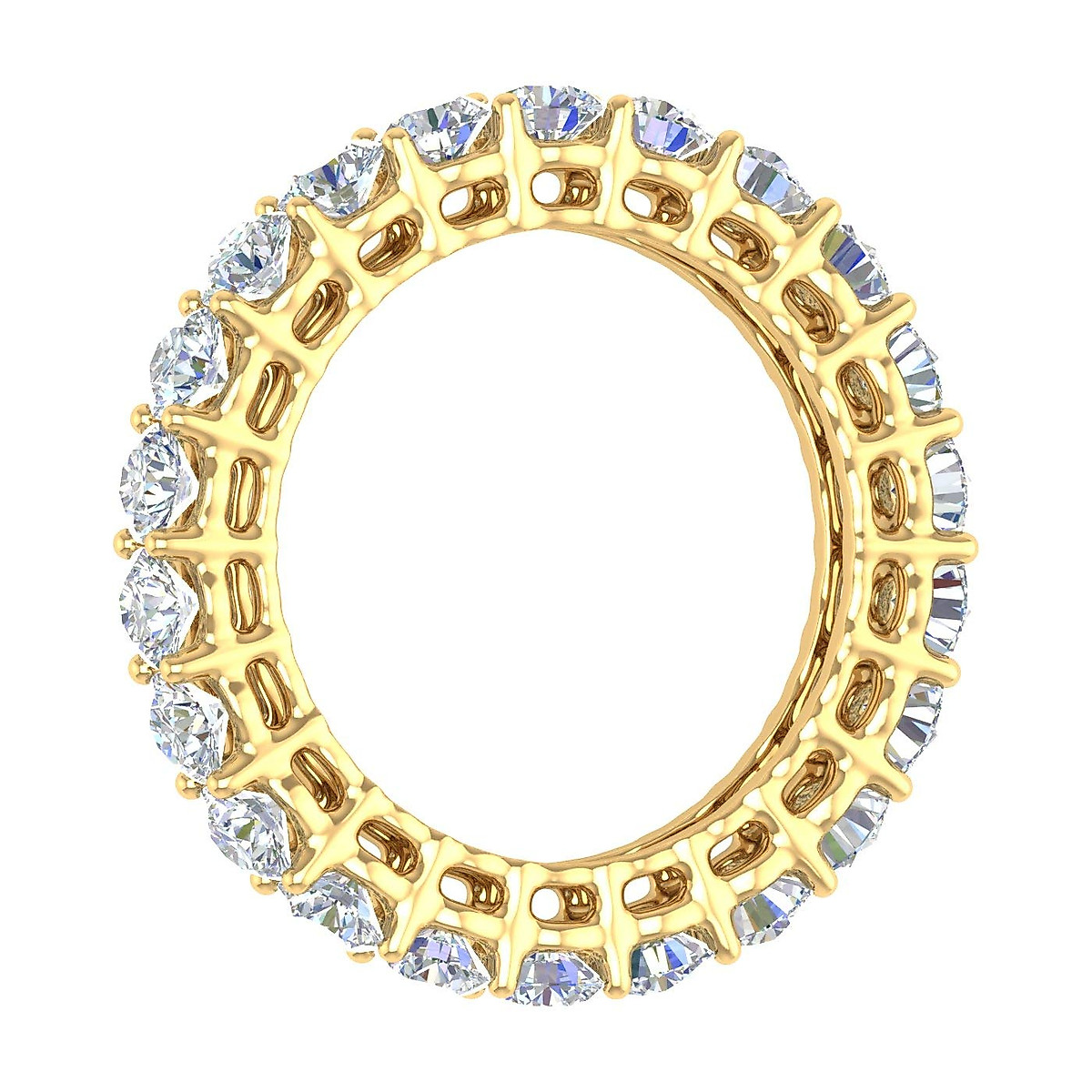 2.2 Carat Prong Set Diamond Eternity ring in 14K Yellow Gold - IGI Certified (Ring Size 4)