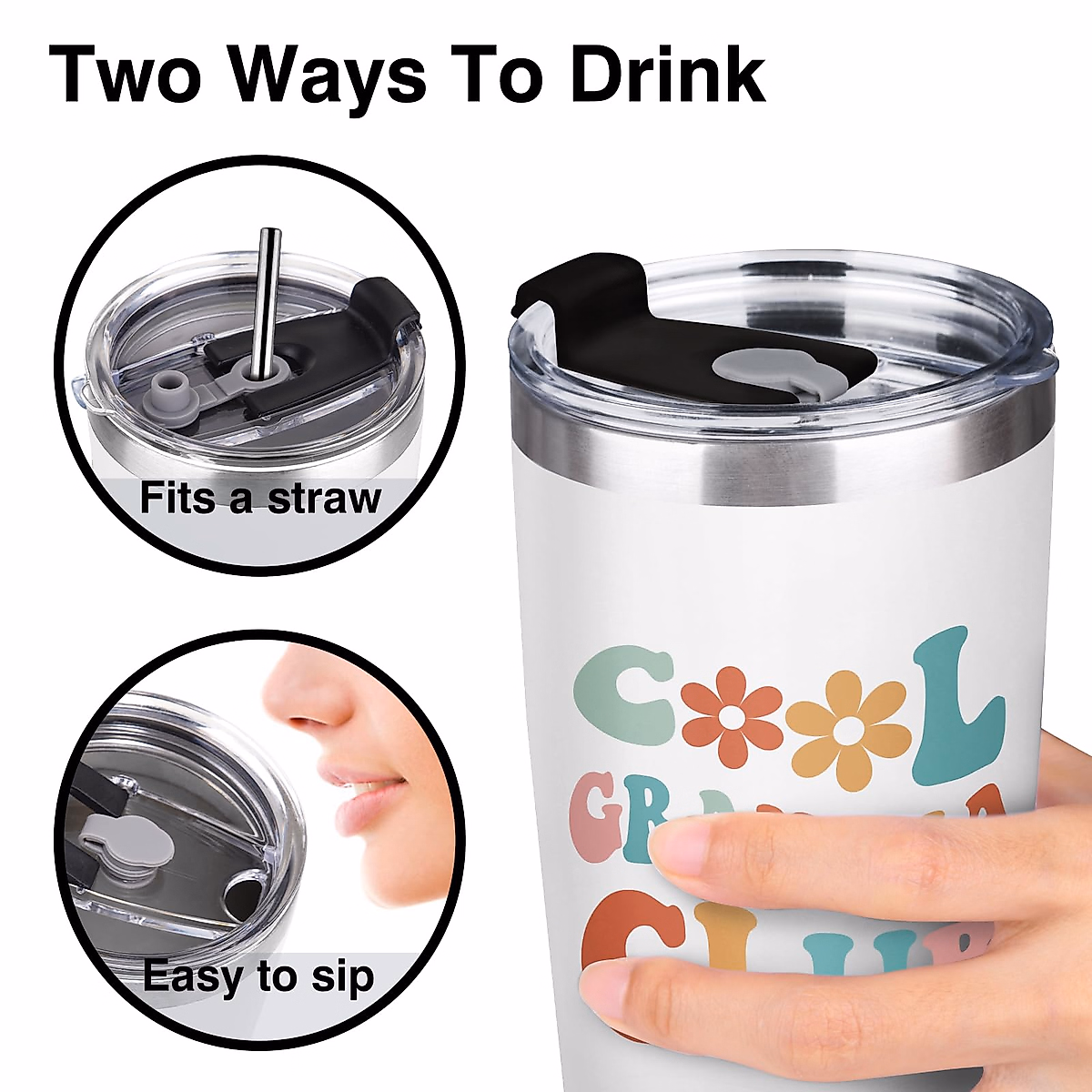 Aurahouse Grandma Gifts-Cool Grandma Club Tumbler 20 Oz, Christmas Gifts for Grandma, Grandma Birthday Gifts, New Grandma Gifts, First Time Grandma, Grandma-to-be, Nana, Gigi Coffee Cup