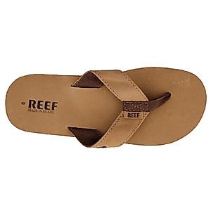 Reef mens Leather Smoothy Flip Flop, Bronze Brown, 12 US