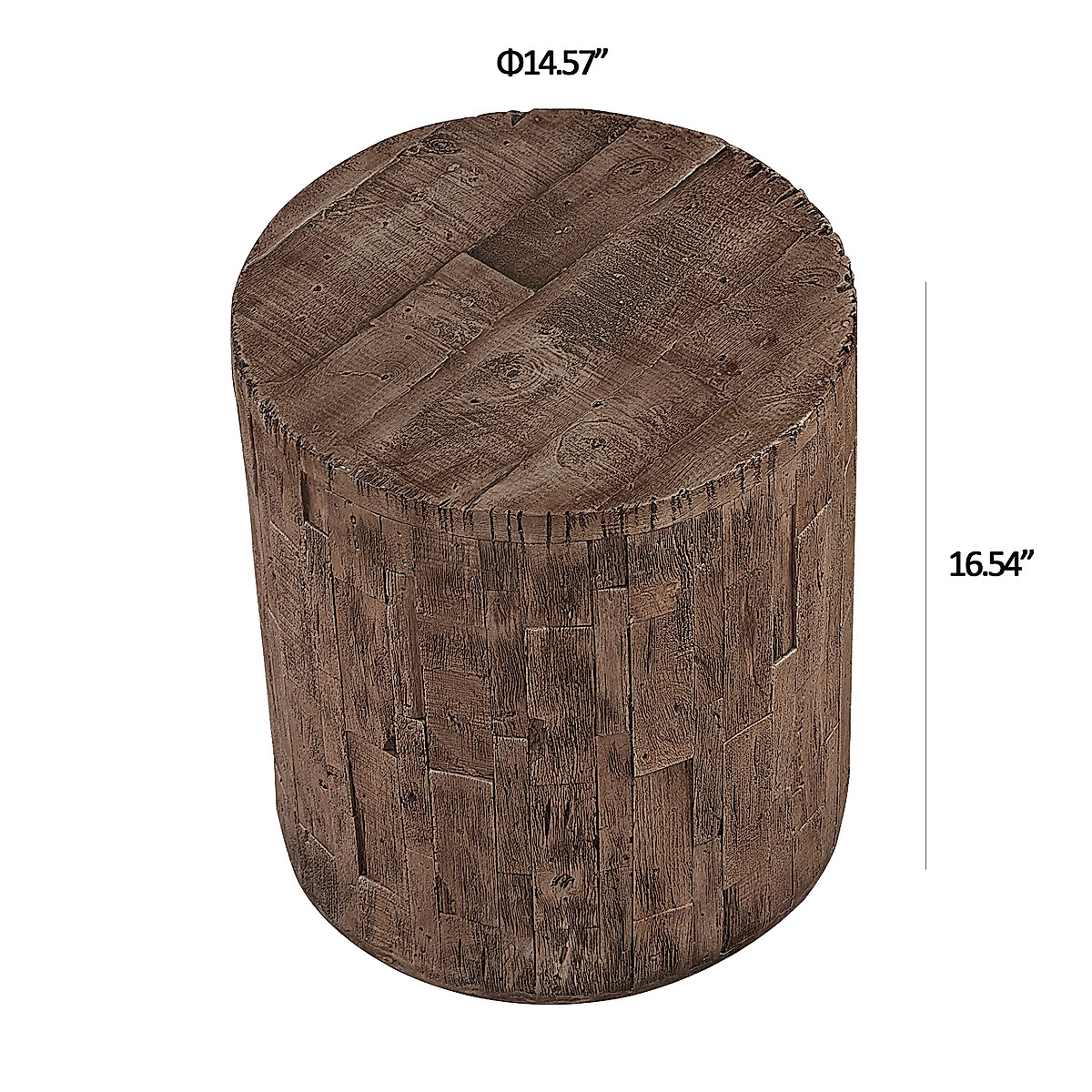 Ball & Cast Wood Stump End Table, Vintage Brown
