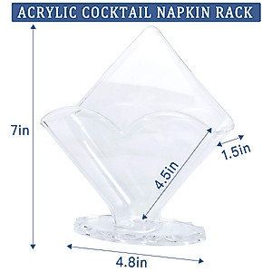4 Pack Napkin Holder Akamino Acrylic Cocktail Napkin Holder for Bathroom Kitchen Dining Table, Coffee Filter Holder Hotel Restaurant décor, Clear