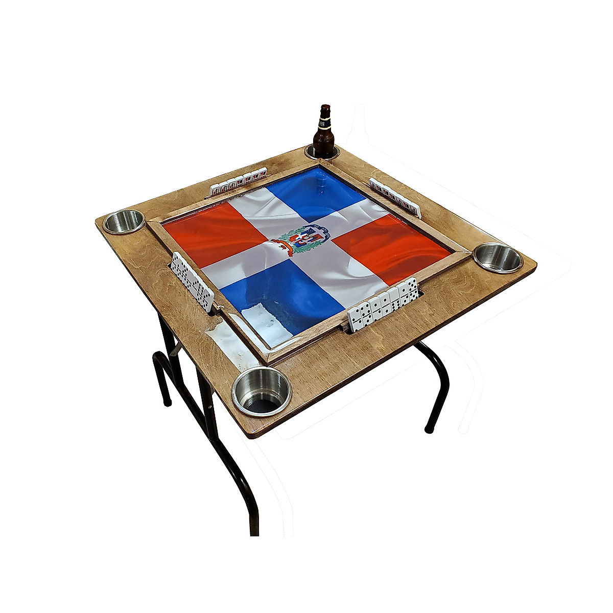 The Kitchen Zone Custom Domino Table with Flag - Anti-scrash and Water-Resistant(Legs Included)