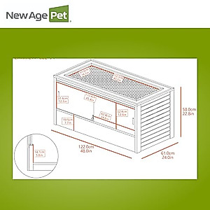 New Age Pet ECOFLEX 48-Inch Mojave Reptile Lounge in Grey- Durable Wood Plastic Composite Habitat with Vented Side Panels, Removable Sliding Glass Doors & Lock, Easy Assembly