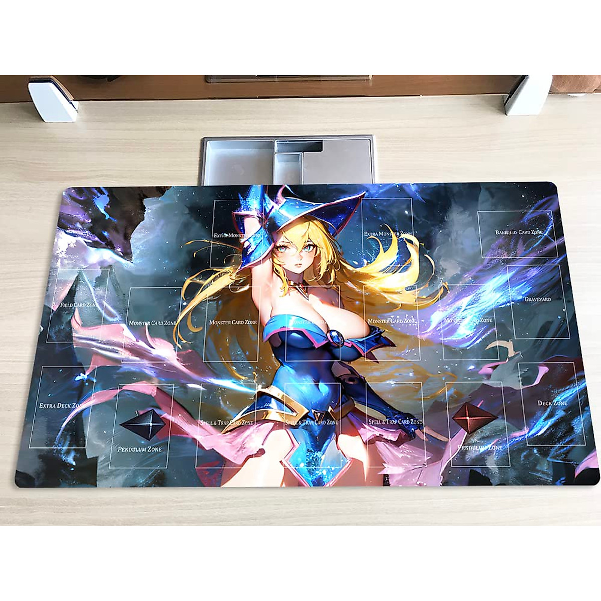 New Mlikemat Playmat Dark Magician Girl TCG CCG OCG Trading Card Game Mat with Zones + Free Bag (ZD014-379-A)