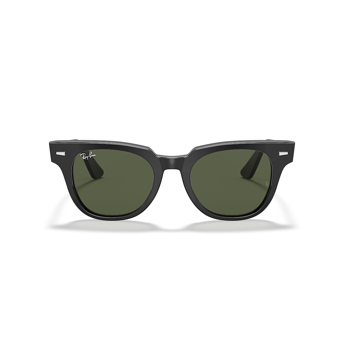 Ray-Ban RB2168 Meteor Square Sunglasses, Black/G-15 Green, 50 mm