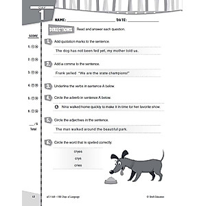 Shell Education 180 Days of Language for Third Grade (180 Days of Practice)