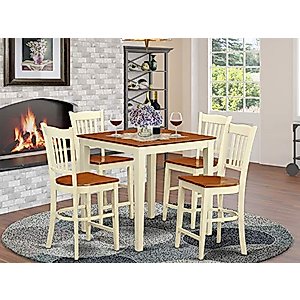 East West Furniture VNGR5-WHI-W, 5-Piece