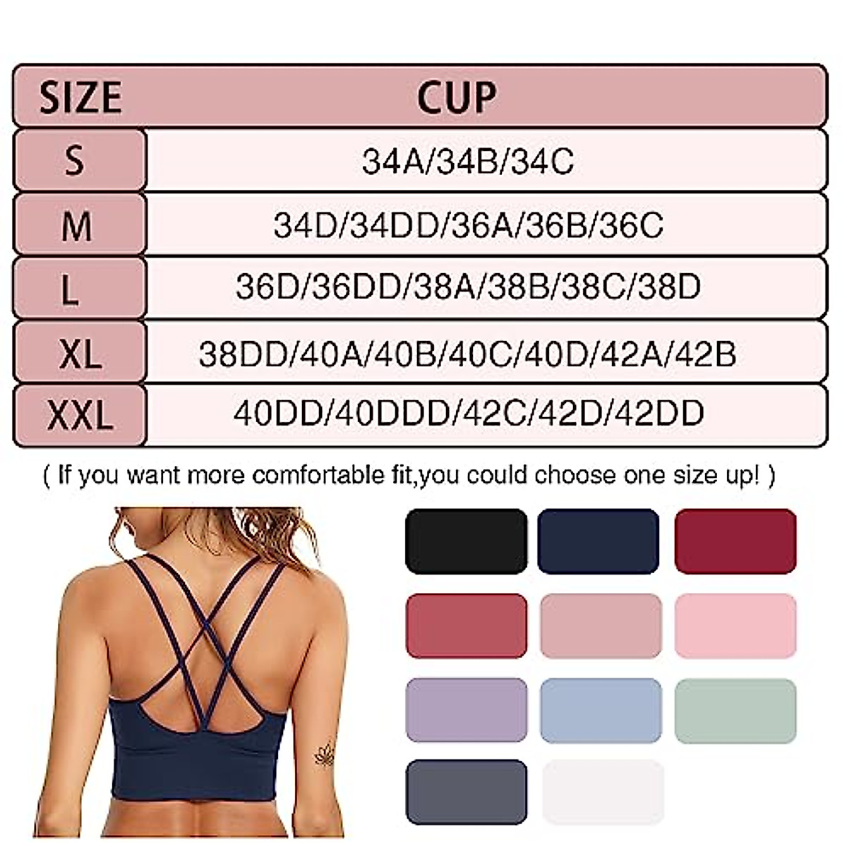 Sykooria 1-3 Pack Strappy Sports Bra for Women Sexy Crisscross Open Back for Yoga Running Athletic Gym Workout Fitness Tops