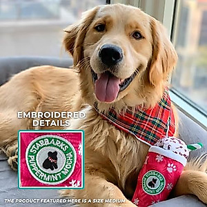 Haute Diggity Dog Starbarks Puppermint Mocha, Plush Holiday Christmas Dog Toys with Interactive Squeaker, Stimulating Pet Enrichment, Machine-Washable & Safe Materials for All Breeds, Mini Size Small