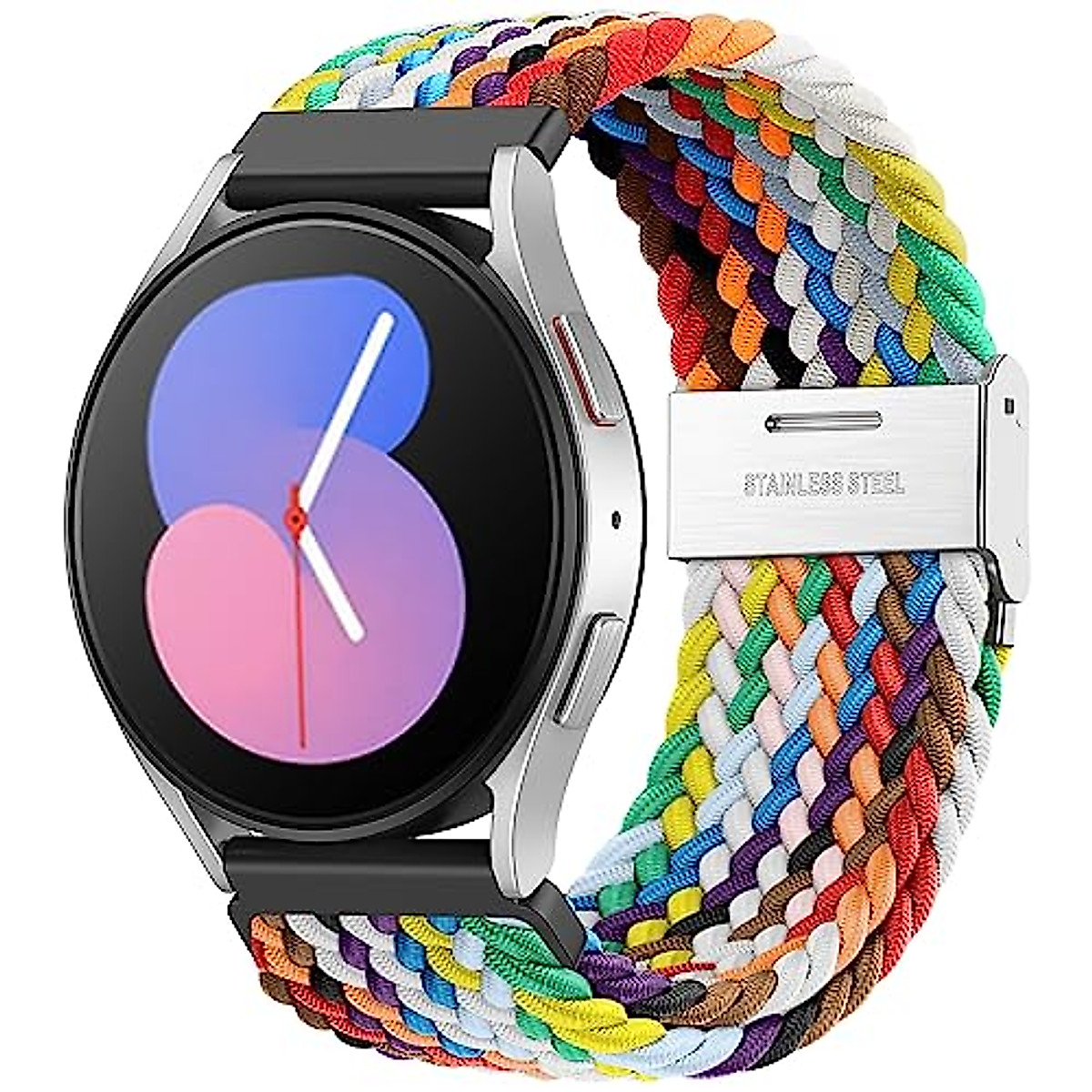 Ouwegaga Compatible with Galaxy Watch 6 Band/Samsung Galaxy Watch 7 5 4 Band 40mm 44mm/Watch 5 Pro 45mm/Watch 4 6 Classic 42mm 46mm 43mm 47mm/Watch FE/Watch 3 41mm, 20mm Nylon Braided Solo Loop Strap