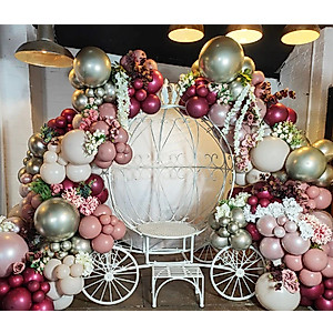 Pearl Pink Balloon Garland Double Stuffed Balloons Pearl Balloons Different Sizes Dusty Rose 18/12/5in Thick Latex Rose Pink Balloon Arch Kit for Baby Bridal Shower Birthday Boho Wedding Party Decor