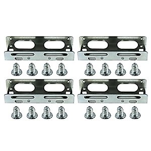 ZZHXSM 2 Sets Mounting Bracket 3.5" to 5.25" Hard Disk Drive Alloy Mounting Bracket Adapter with Screws Fits 5.25" Internal Drive Bays, Compatible with All Types of 3.5" Hard Disk Drives (HDD/SSD)