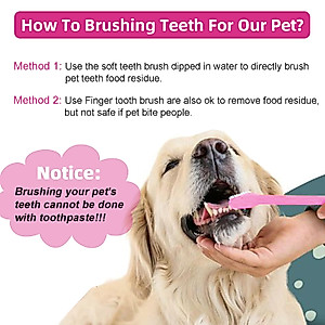 Cat Dog Toothbrush Puppy Tooth Brushing Kit Cat Dental Healthy Pink Teeth Brush for Dogs Dental Hygiene Toothbrush for Pet Kitten Bunny 1 Piece