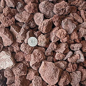 Midwest Hearth Lava Rock for Fire Pits and Gas Log Sets, Red 1/2" to 2" (10-lb Bag)