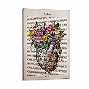 Sheets of Human Anatomy Heart Anatomy Posters Vintage Anatomical Medical Dictionary Decor-gigapixel- Poster Decorative Painting Canvas Wall Art Living Room Posters Bedroom Painting 12x18inch(30x45cm)