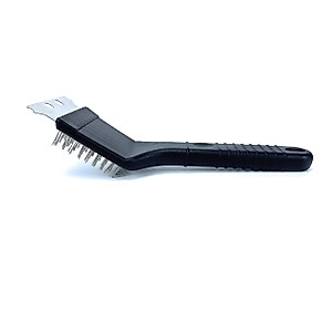 Barbecue Partner Small BBQ Cleaner Steel Wire Grill Brush and Scraper for Grime with Plastic Handle 8 inches