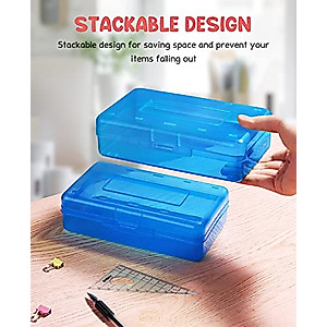 GAMENOTE Plastic Pencil Case Box with Lid Snap Closure, Large Capacity School Supplies Storage Organizer Box for Kids (1)