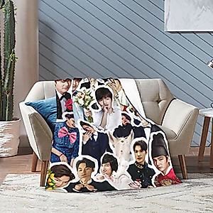 Blanket Lee Min-ho Soft and Comfortable Warm Fleece Blanket for Sofa,Office Bed car Camp Couch Cozy Plush Throw Blankets Beach Blankets