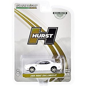 2009 Challenger R/T HEMI White with Gold Stripes Hurst Performance Edition Hobby Exclusive 1/64 Diecast Model Car by Greenlight 30306