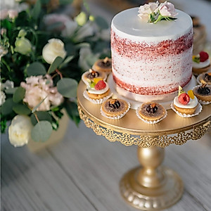 ZOOFOX 3 Pack Gold Cake Stand Set, Metal Cake Holder Dessert Display Plate Serving Tray for Baby Shower Wedding Birthday Party