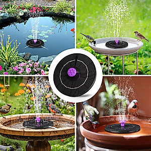 3.5W Solar Bird Bath Fountain Pump, Solar Powered Water Pump, Outdoor Water Fountain Pump with 8-in-1 Nozzles, 4 Fixed Pipes for Hummingbirds, Garden, Pool, Pond