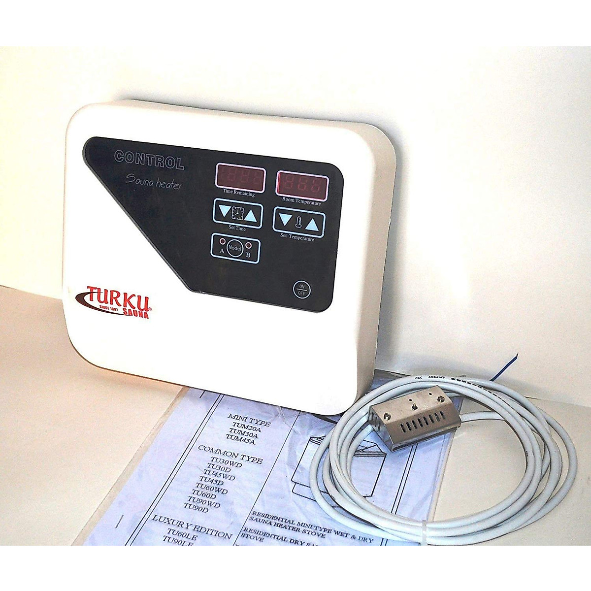 TURKU TU90WD-OD - Residential 9KW Wet & Dry 240V Sauna Stove External CON5 Digital Controller