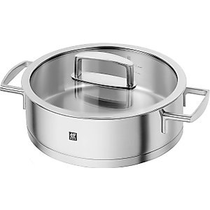 Zwilling 66467-240 Vitality Serving Pan, 9.4 inches (24 cm), 3 L), Stainless Steel, Two-Handed, 3-Layer Base, Casserole, Induction Safe, Dishwasher Safe, 10 Year Warranty