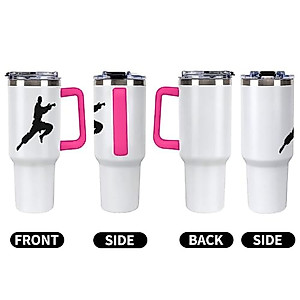 Karate Fighter Insulated Tumbler with Lid And Straw Stainless Steel Travel Coffee Mug 40oz Light Rose Red-style