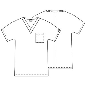 Cherokee Originals Unisex V-Neck Scrubs Shirt, Black, Large