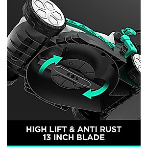 Litheli Cordless Lawn Mower 13 Inch & Impact Driver, 5 Heights, 20V Electric Lawn Mowers for Garden, Yard and Farm, with Brushless Motor, 4.0Ah Battery & Charger Included