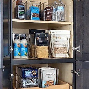 bHome & Co 4 Plastic Storage Containers For Organizing - Pantry Organization and Storage Bins, Acrylic Clear Plastic Storage Bins - Cabinet Fridge Freezer Bathroom Organizer Bins- Kitchen Organization