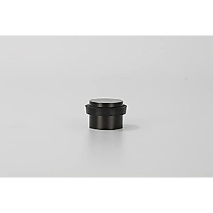 EVI | Adhesive Doorstop | 1.1'' X 0.8'' | Natural Silicone Black Rubber | Black Lacquered Stainless Steel Finish | Great Adherence | 100% Functional | Mod I-163