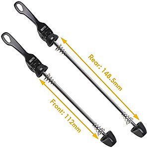 CyclingDeal Bike Quick Release Skewers for MTB or Road Bicycles - Axles Set Replacement QR Lever Set for Bike Wheel Hub - for MTB