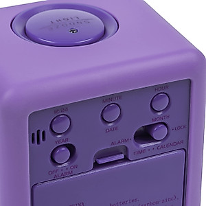Equity 73004 Purple Soft Cube LCD Alarm Clock with Smart Light