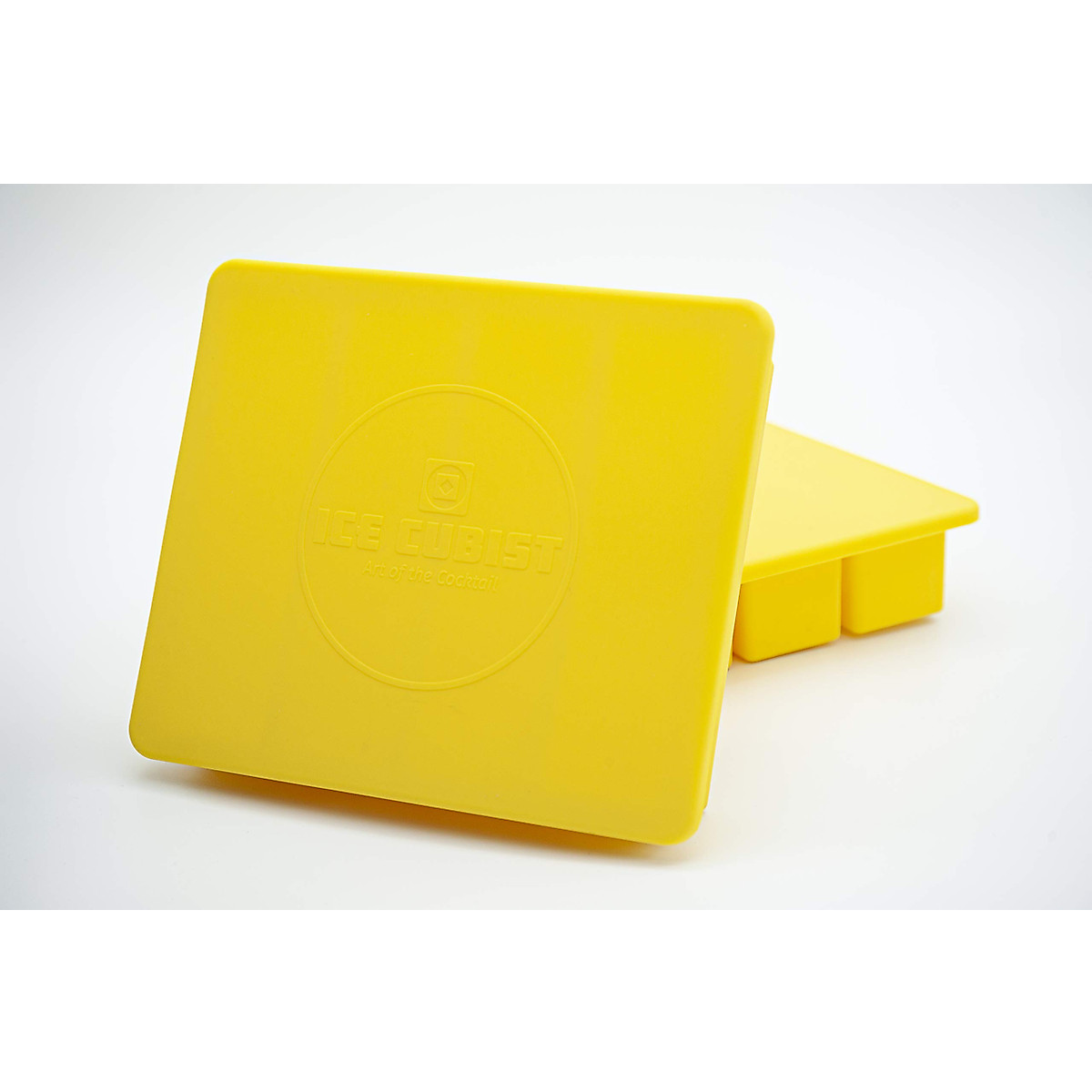 Rectangular Collins Ice Cube Mold with Lid - For Cocktail, Whiskey, Butter and More - BPA Free Silicone - 2 Trays - 4 Large Ice Cubes Per Tray