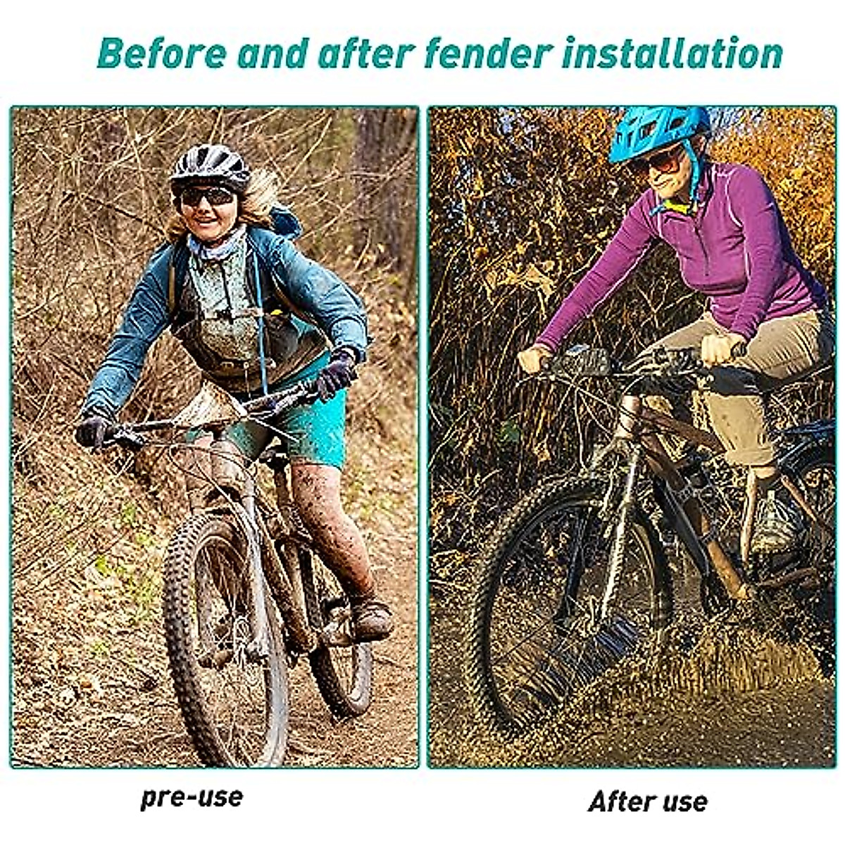 MAKELEN Front Fender for Road Bike and MTB - Mud Guard Mudflap for E-bike - Black