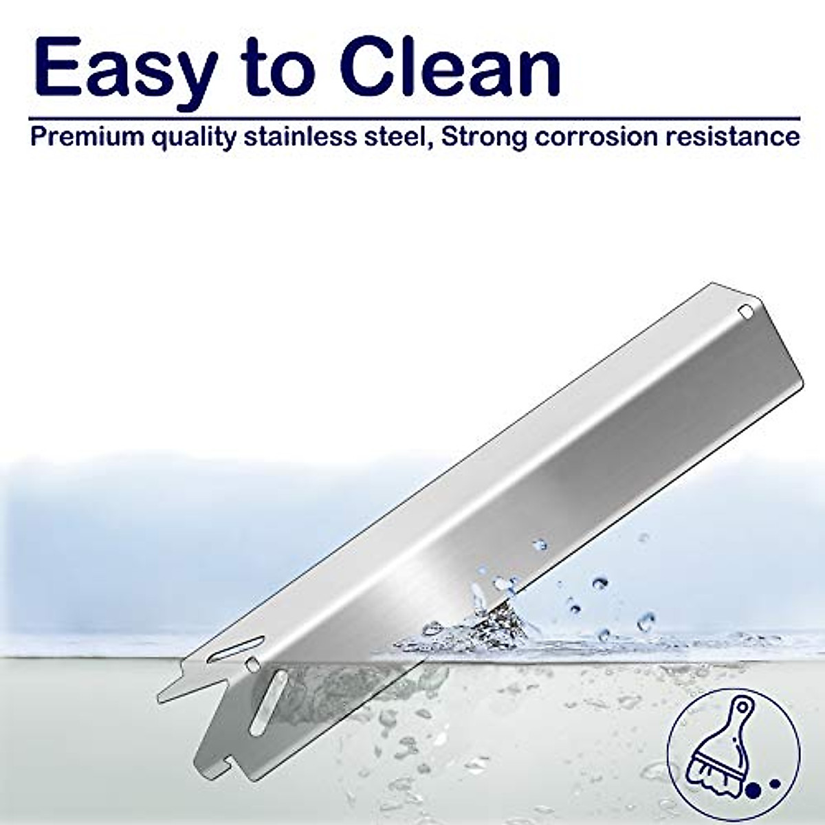 YOUFIRE Heat Plate Shield Stainless Steel Gas BBQ Grill Replacement Parts for Brinkmann 810-4221-S, 810-6420-S, 4 Pack 14 7/8" Heat Tent Flavorizer Bar Burner Cover Flame Tamer