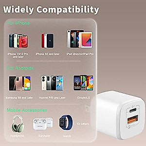 USB C Charger, Type C Charger Fast Charging, USB Wall Charger, 20w Fast Speed Cube Brick Boxes Compatible for New iPhone 12 13 14 Pro/Pro Max, XR XS SE AirPod iWatch iPad