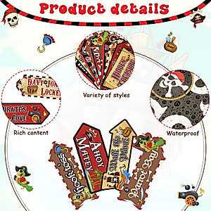 Chinco 20 Pieces Pirate Party Sign Pirate Party Supplies Skull Sign Pirate Theme Party Decorations Pirate Birthday Party Favors