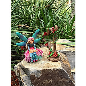 GlitZGlam Katrina The Garden Fairy – a Miniature Fairy Statue for Your Fairy Garden and Miniature Figurines