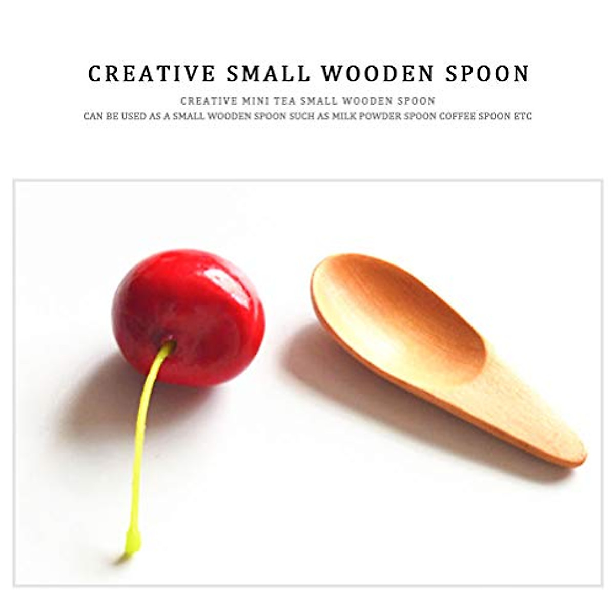 5 Pieces Mini Wooden Spoons, Small Salt Spoon with Short Handle Mini Wood Scoop for Spice Jars Tea Coffee Milk Powder, Natural Color