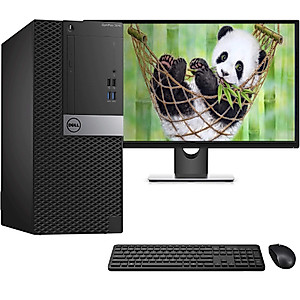 Dell OptiPlex Tower Desktop Computer PC, Intel Core i5 6500, 3.2GHz Processor, 16GB Ram, 512GB M.2 SSD, WiFi & Bluetooth, FHD 24 Monitor, Wireless Keyboard and Mouse, Windows 10 Pro (Renewed)