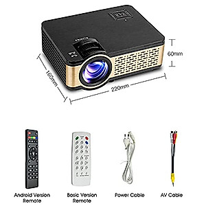 FZZDP Projector 4000 Lumens Portable Home Theater Cinema Support 1080p with Gift ( Color : WiFi Version )