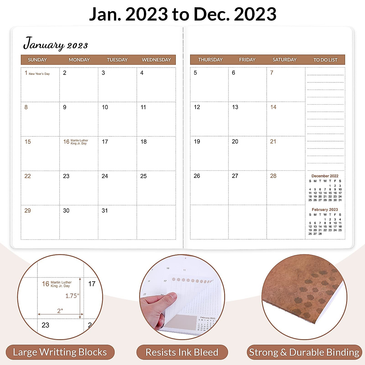 SKYDUE 2023 Monthly Planner, 11" x 8.5", 12 Months Calendar Planner from Jan. 2023 to Dec. 2023. Easily Organizes Your Tasks, Manage Your Agenda Effectively
