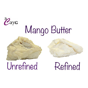 3CayG Mango Butter 5LB All Natural Bulk| Great for Whipped Body Butter Lotion and Soap Making Wild Harvested Naturally Refined