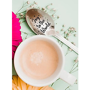 Joy To The World | Gift For Christmas for Wife/Husband/Girlfriend/Boyfriend/Friends/Mom/Dad | Christmas Stocking Stuffer | Stainless Steel Engraved 7 inches Teaspoon