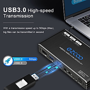 USB 3.0 KVM Switch HDMI 2 Computer 1 Monitor HotKey 4K60 4:4:4 HDR Atmos - 2 PCs Share Keyboard Mouse Printer Scanner Mac Windows,HDCP Pass, 2 USB3.0 Cable,USB Selector SW21KVM